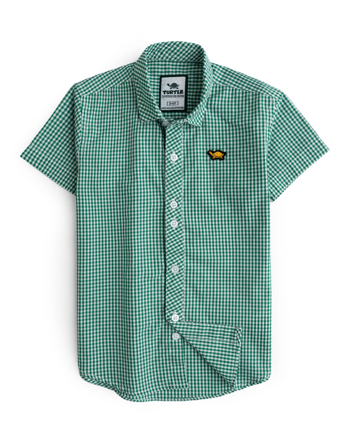 Green Micro-Check Shirt – turtlekids